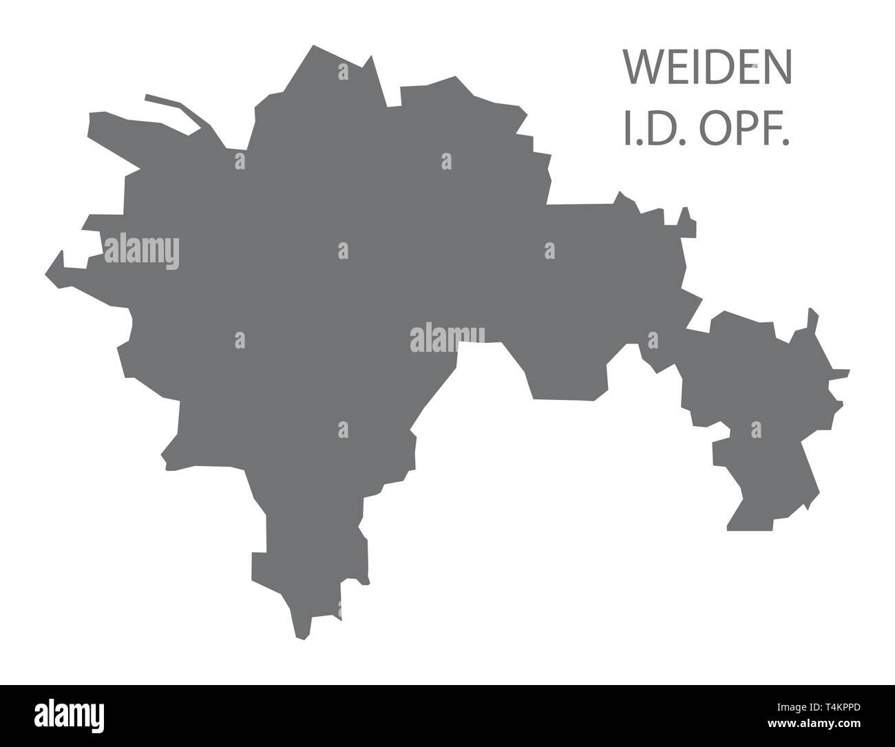 Weiden in der Oberpfalz grey county map of Bavaria Germany Stock Vector ...