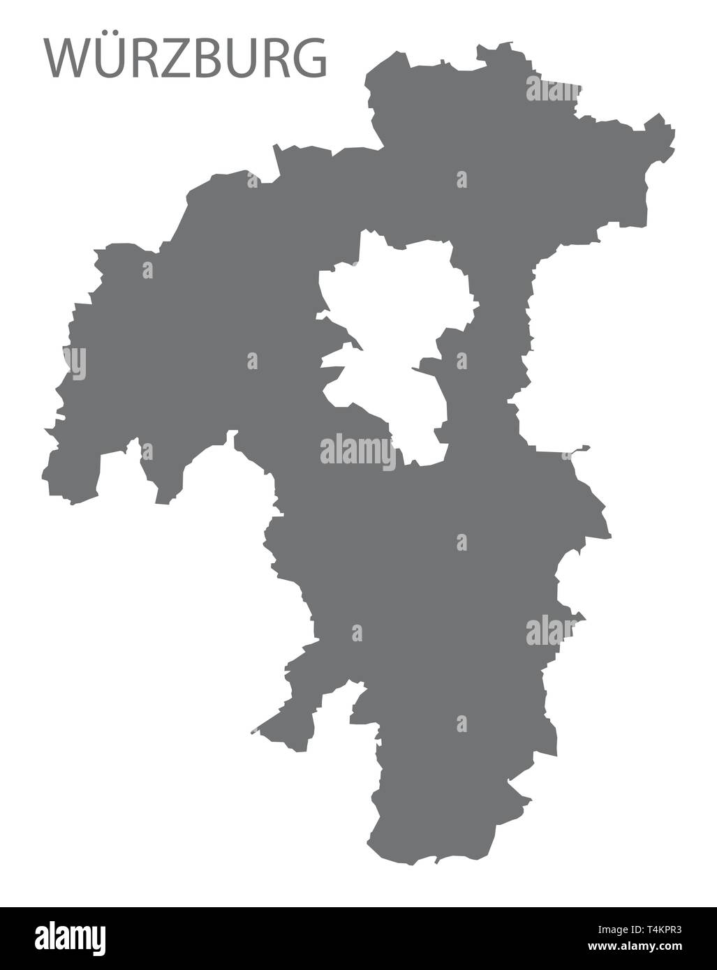 Wuerzburg grey county map of Bavaria Germany Stock Vector Image & Art - Alamy