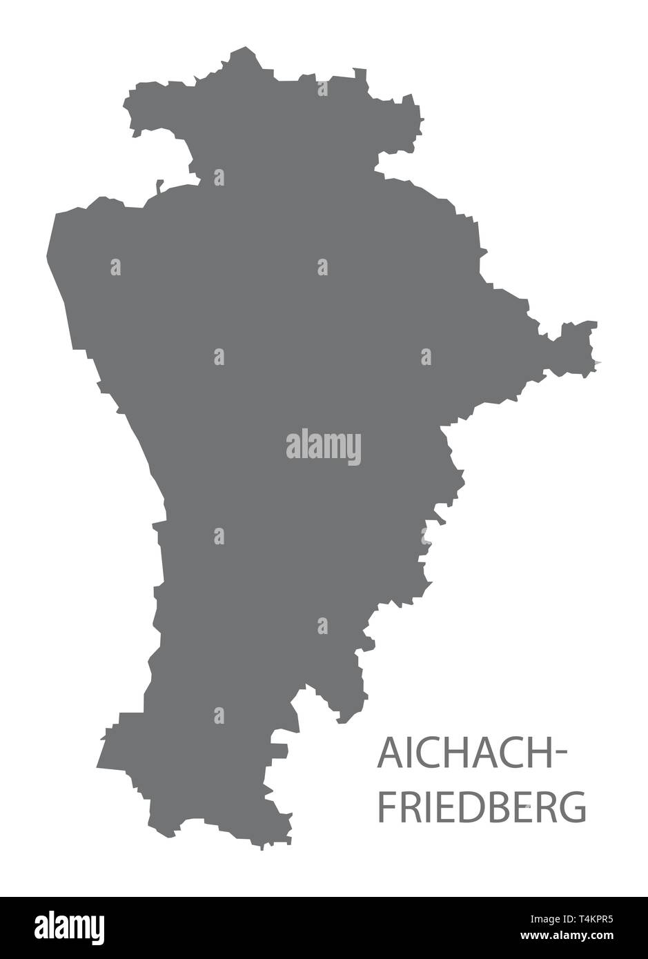 Aichach-Friedberg grey county map of Bavaria Germany Stock Vector Image & Art - Alamy