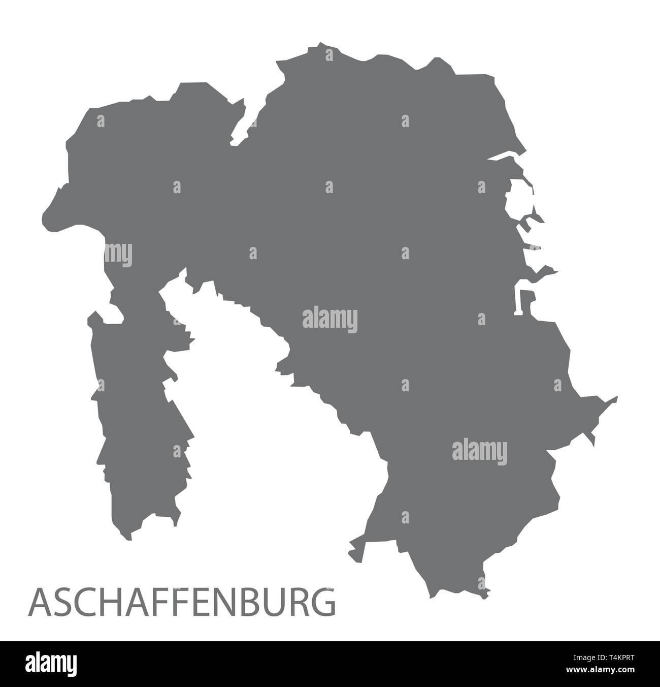 Aschaffenburg grey county map of Bavaria Germany Stock Vector Image & Art - Alamy