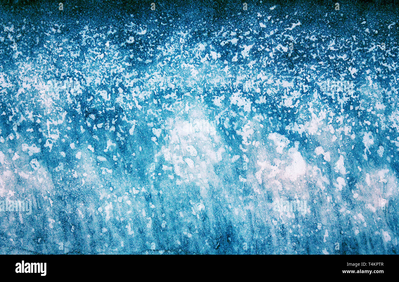 The macro structure, pattern and crystals of newly formed ice called ...