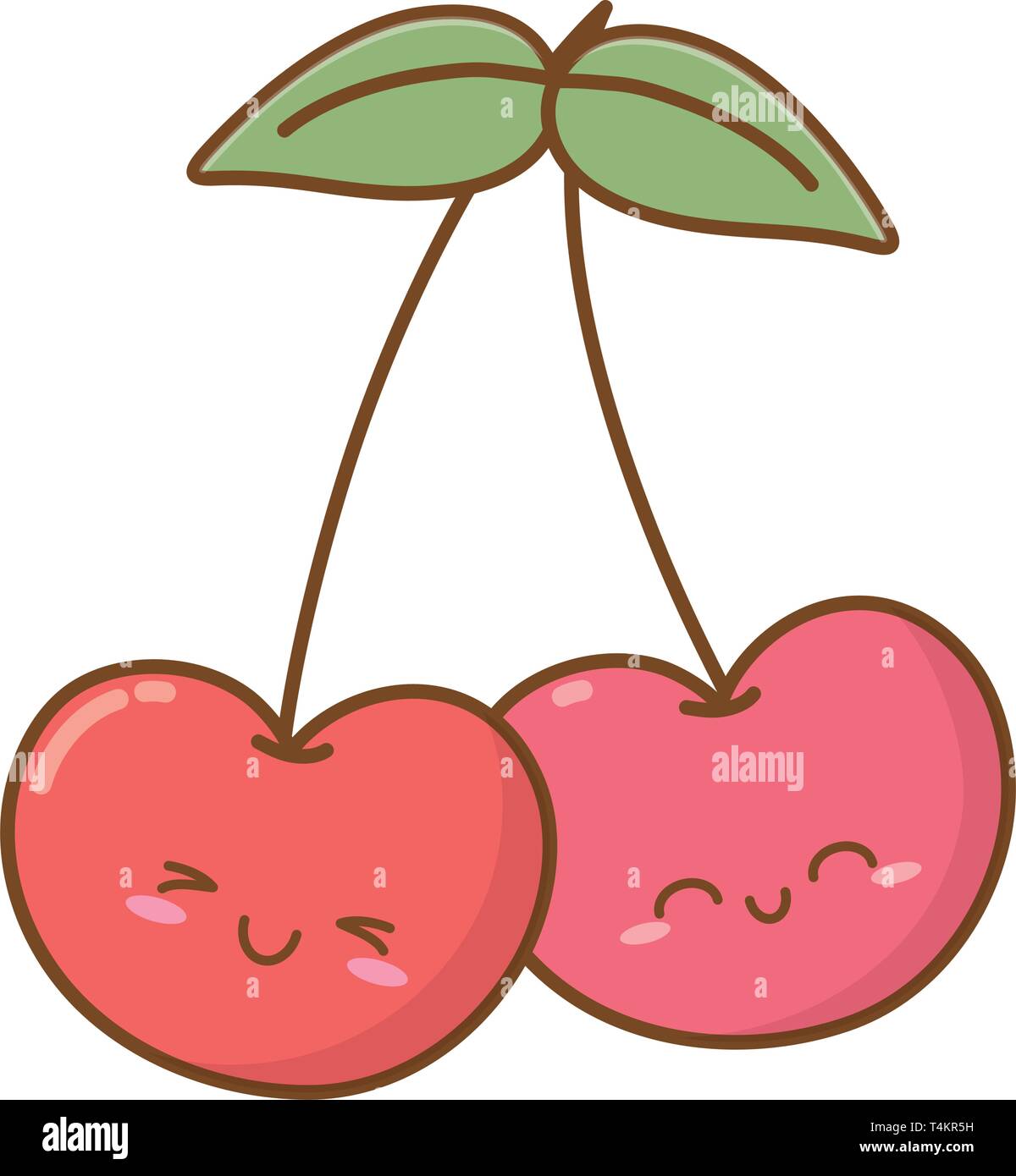 smiling cherries icon cartoon vector illustration graphic design Stock ...
