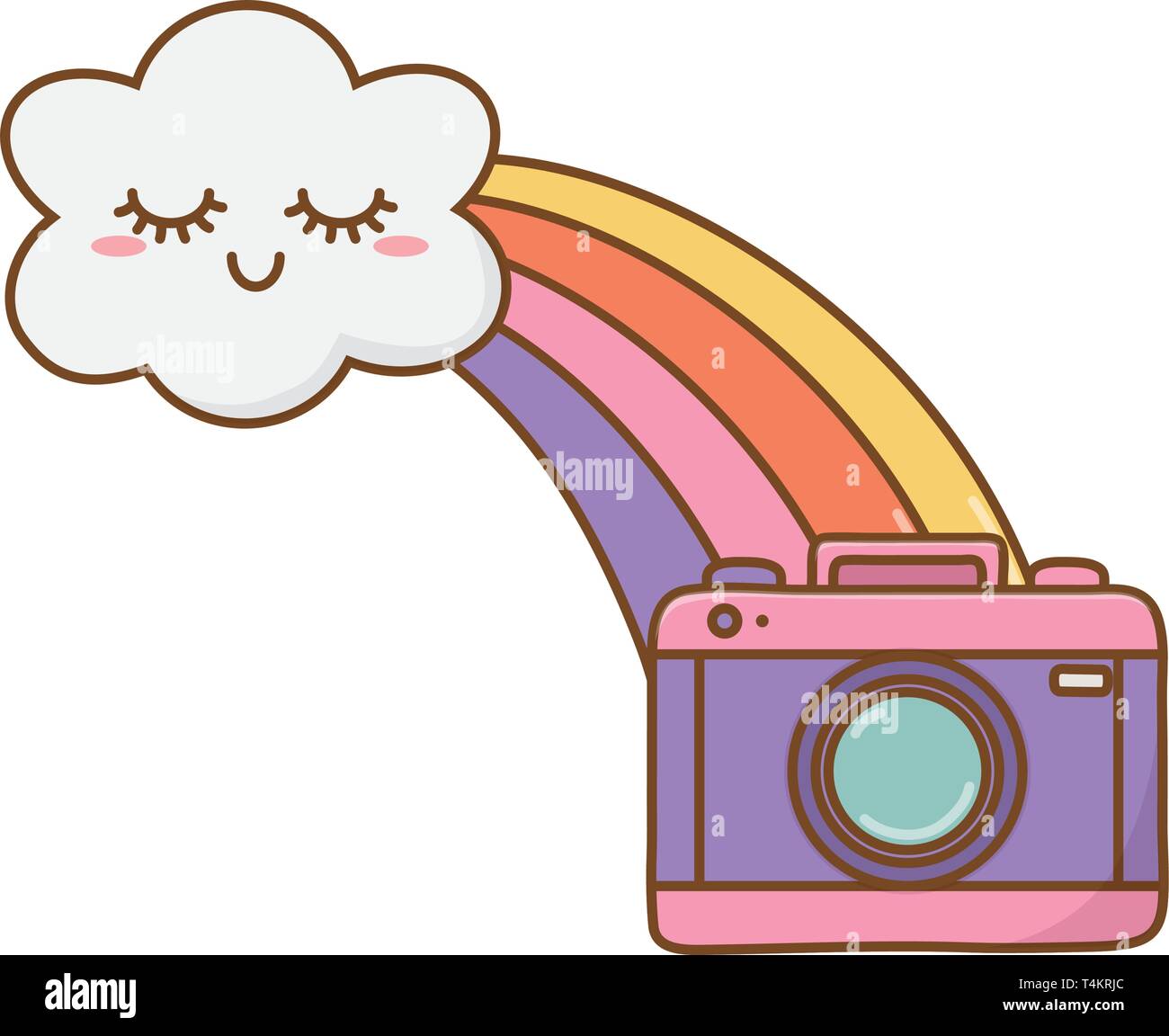 cloud with rainbow and camera icon cartoon vector illustration graphic ...