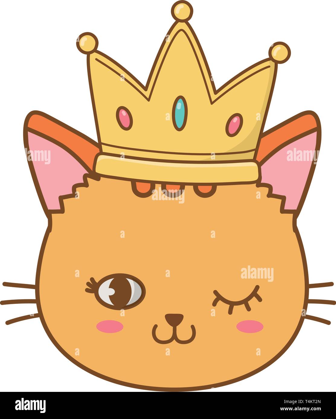 Wink Cat Cartoon 2,165 Cat Wink White Background High Res Vector