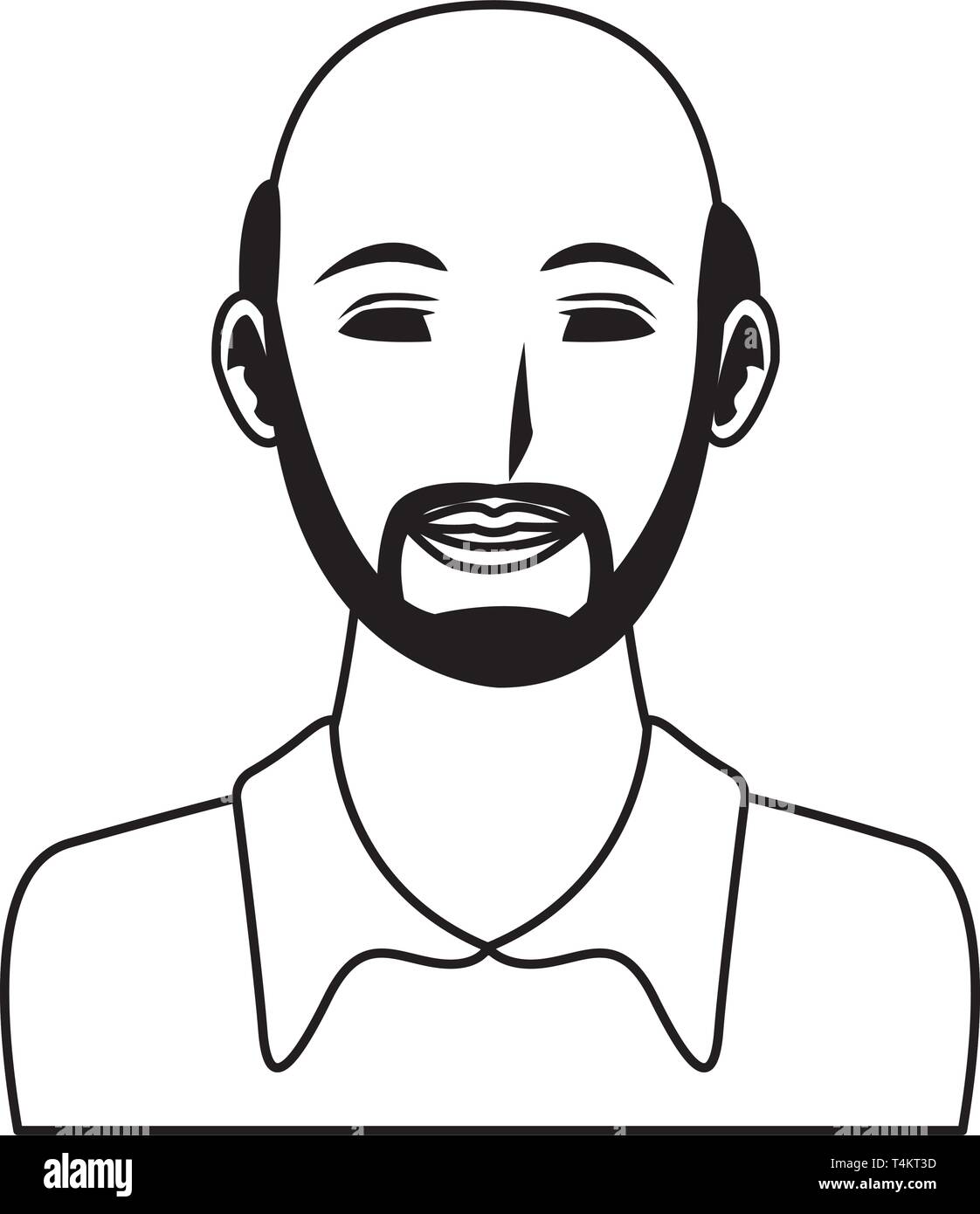 man avatar cartoon character black and white Stock Vector Image & Art ...