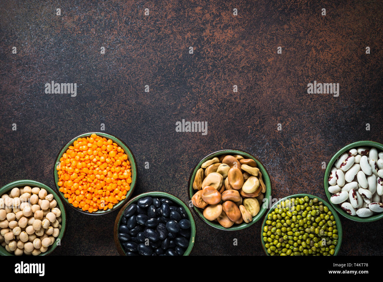 Legumes, lentils, chikpea and beans assortment Stock Photo - Alamy