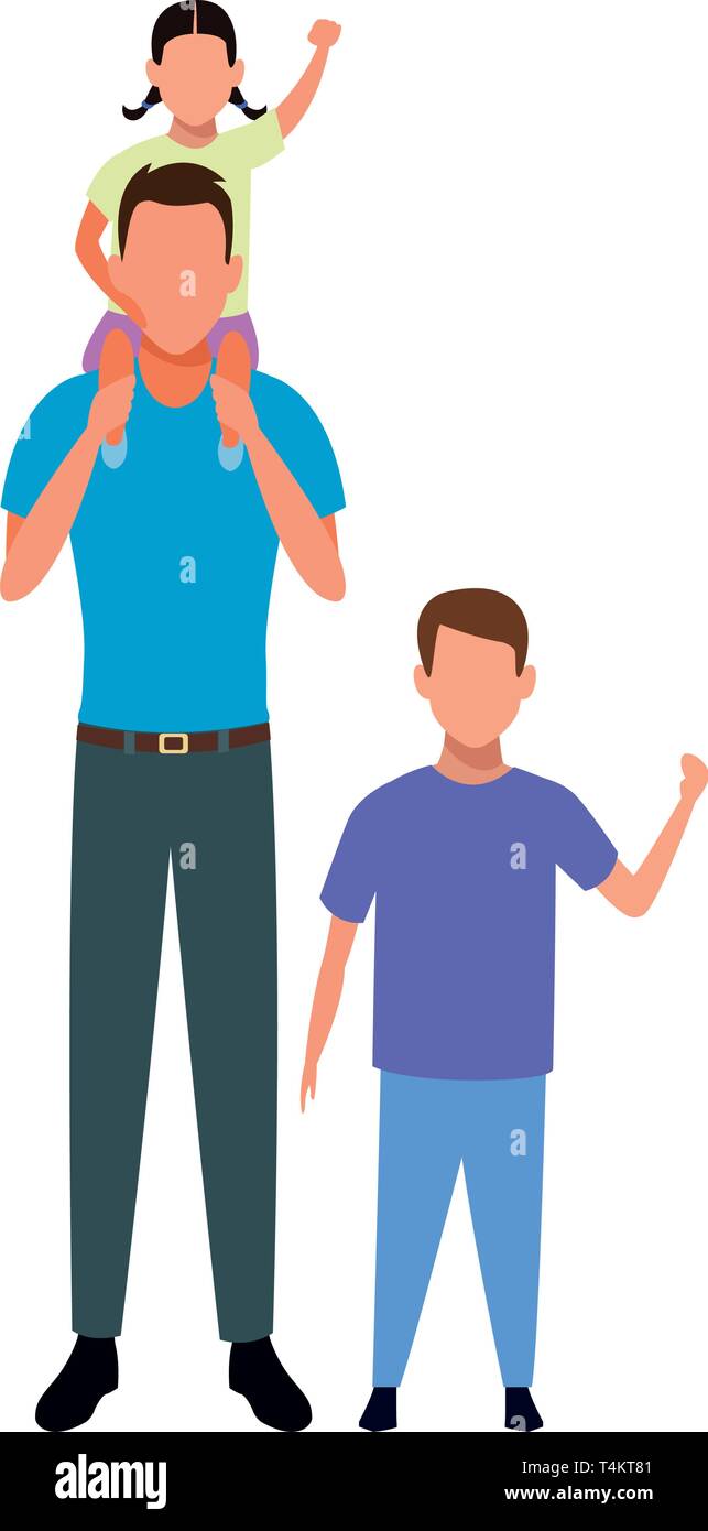 man with children Stock Vector Image & Art - Alamy