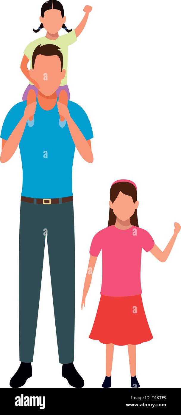 man with children Stock Vector Image & Art - Alamy