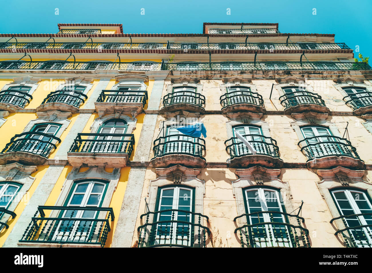 Colorful Apartment Building Facade In Lisbon, Portugal Stock Photo - Alamy