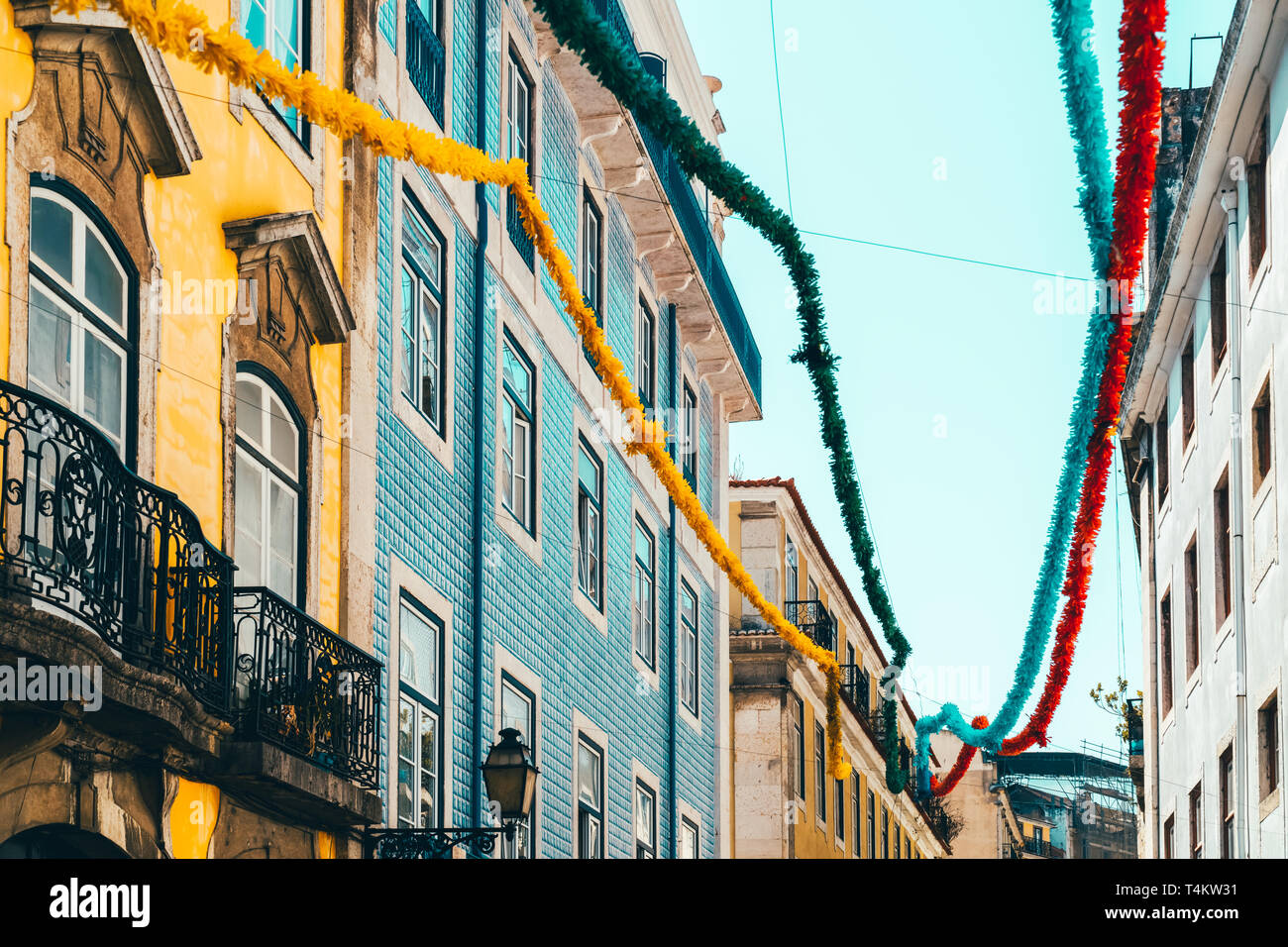 Colorful Apartment Building Facade In Lisbon, Portugal Stock Photo - Alamy