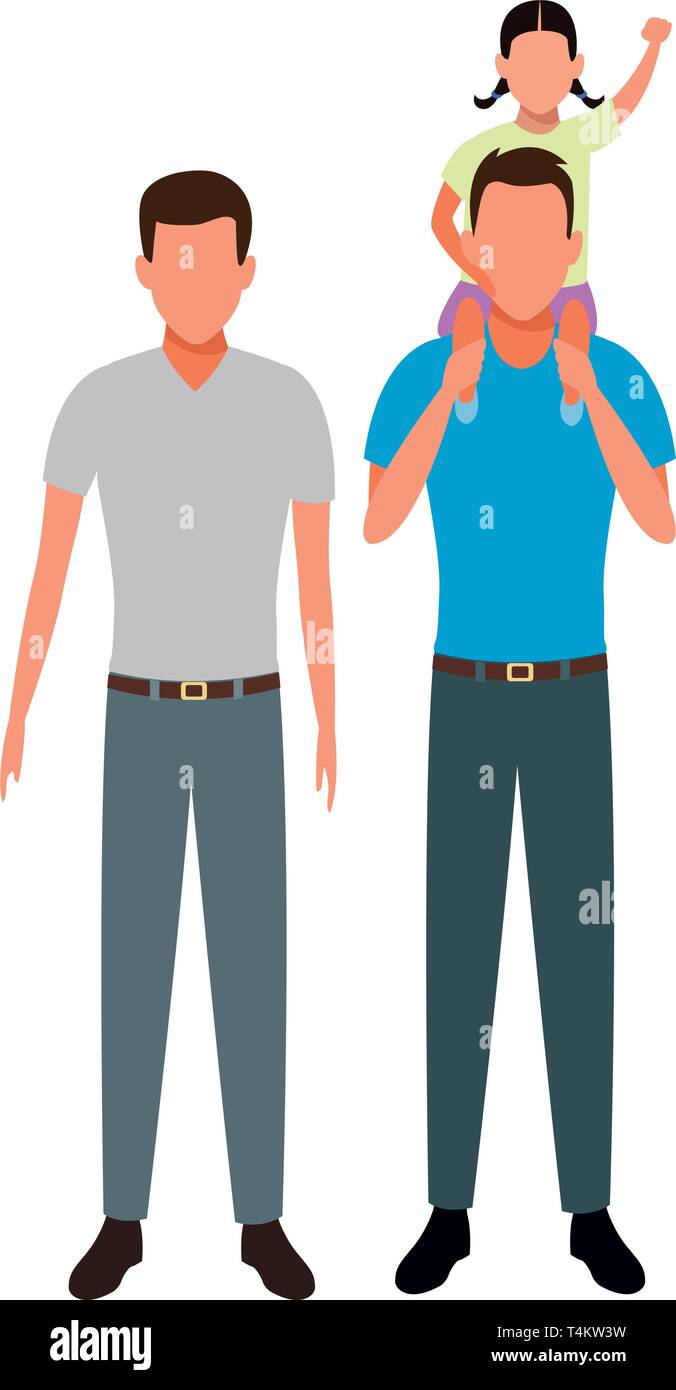 men with child avatar cartoon character Stock Vector Image & Art - Alamy