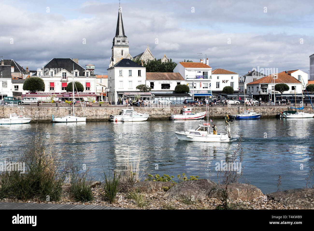 Seaside town of Saint-Gilles-Croix-de-Vie in the Vendee, France Stock ...