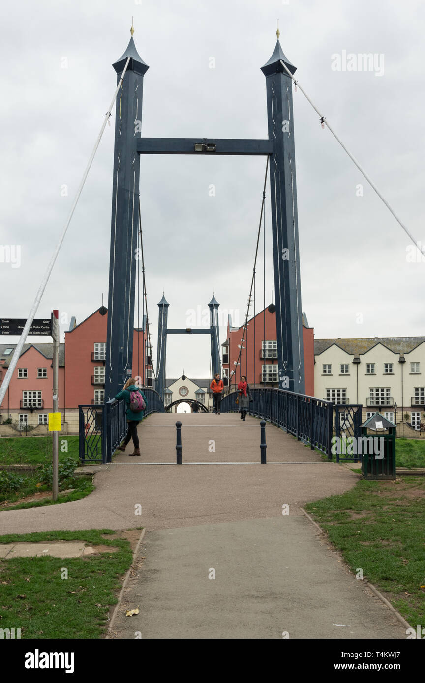 Cricklepit suspension bridge hi-res stock photography and images - Alamy