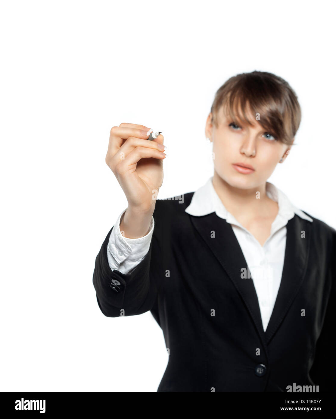 business woman isolated on white background Stock Photo - Alamy