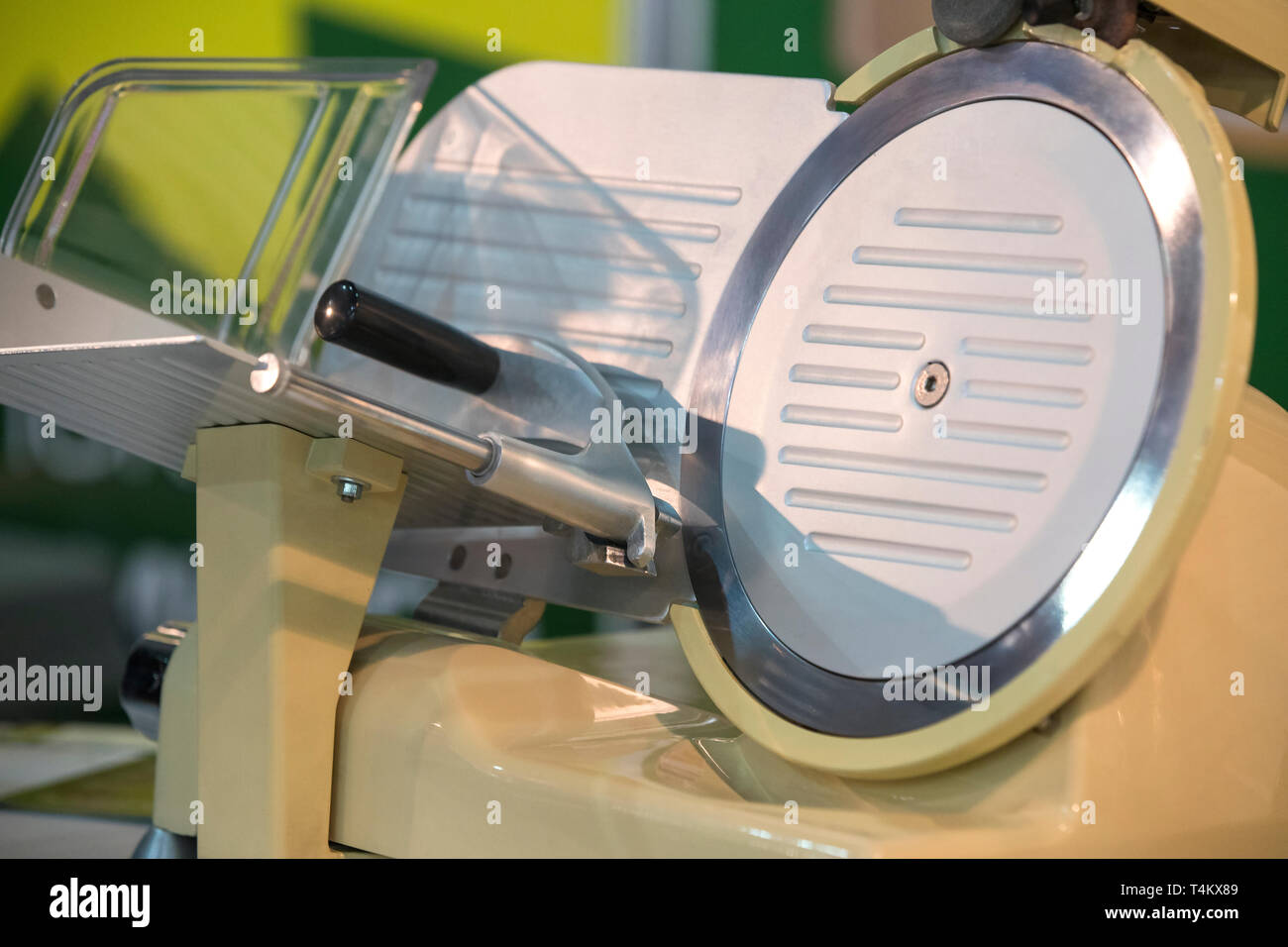 Industrial machine for cutting meat and meat products Stock Photo - Alamy