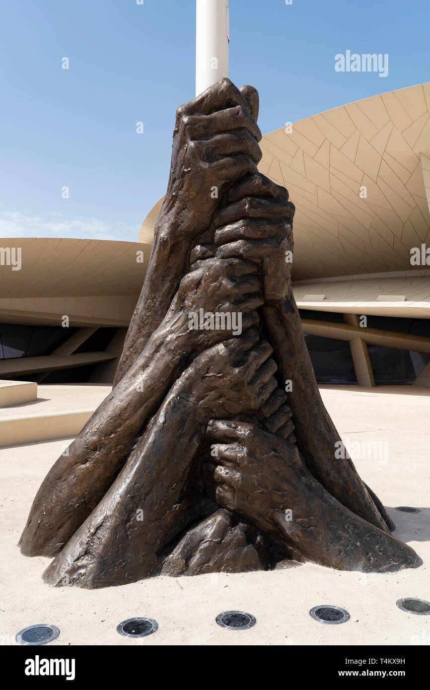 Flagpole base at the new National Museum of Qatar in Doha , Qatar ...