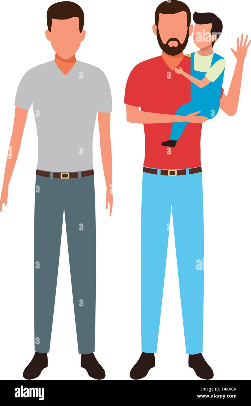 men with child avatar cartoon character Stock Vector Image & Art - Alamy