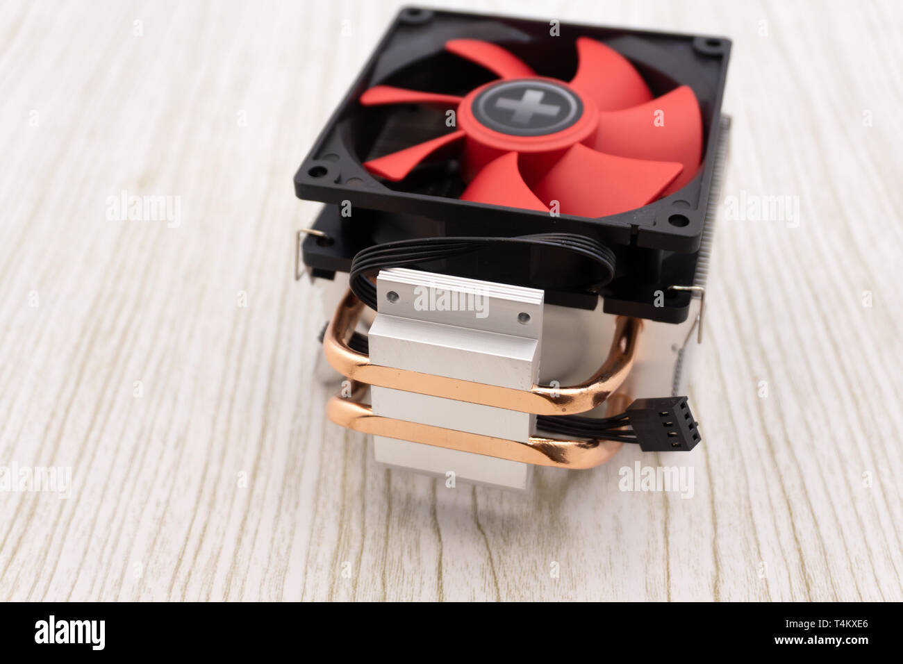 Powerful computer cooler with red fun turning twirl Stock Photo - Alamy