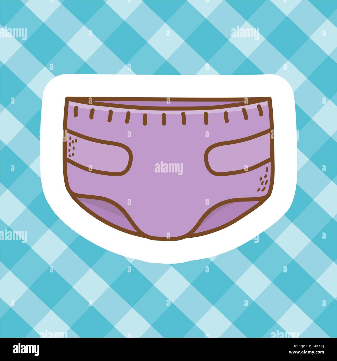 cute baby shower element diaper cartoon vector illustration graphic ...