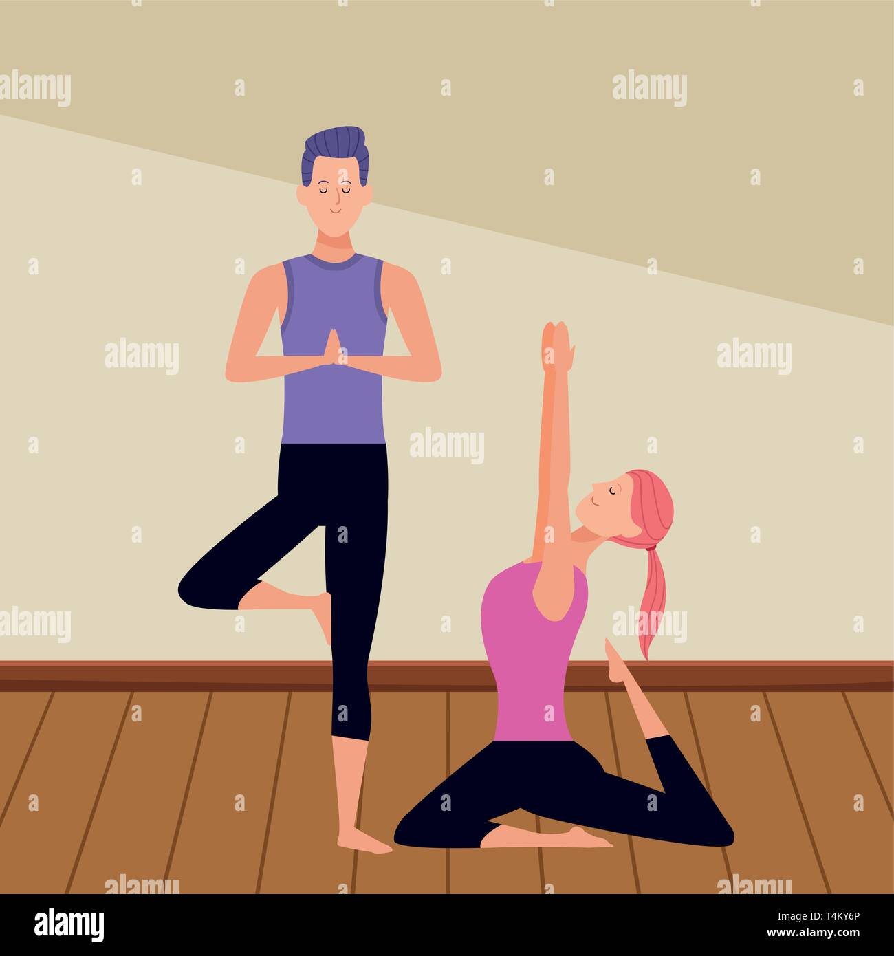 couple yoga poses Stock Vector Image & Art - Alamy
