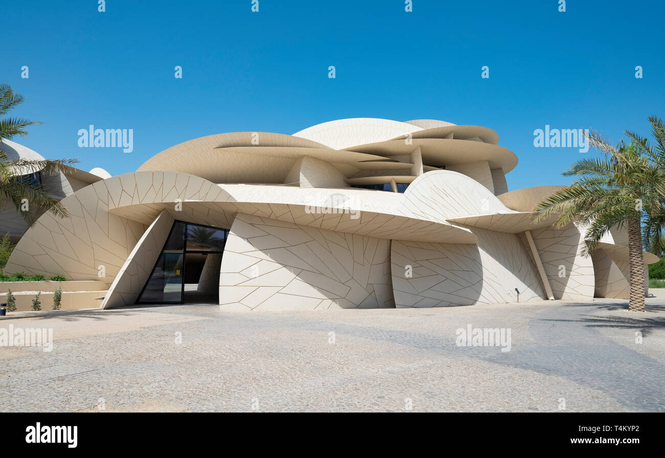 View of new National Museum of Qatar in Doha , Qatar. Architect Jean ...