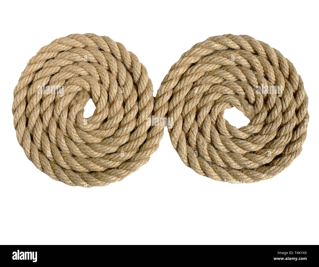 rope made of coarse hemp.isolate on white background without shadows ...