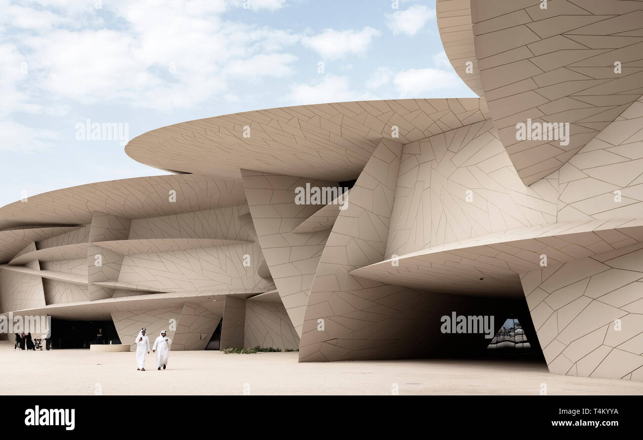 View of new National Museum of Qatar in Doha , Qatar. Architect Jean ...