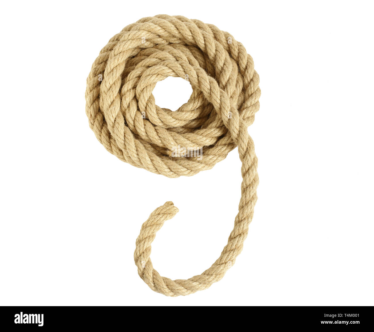 rope made of coarse hemp.isolate on white background without shadows ...