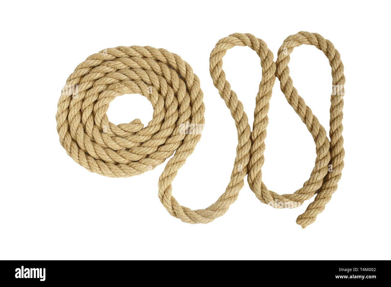 rope made of coarse hemp.isolate on white background without shadows ...