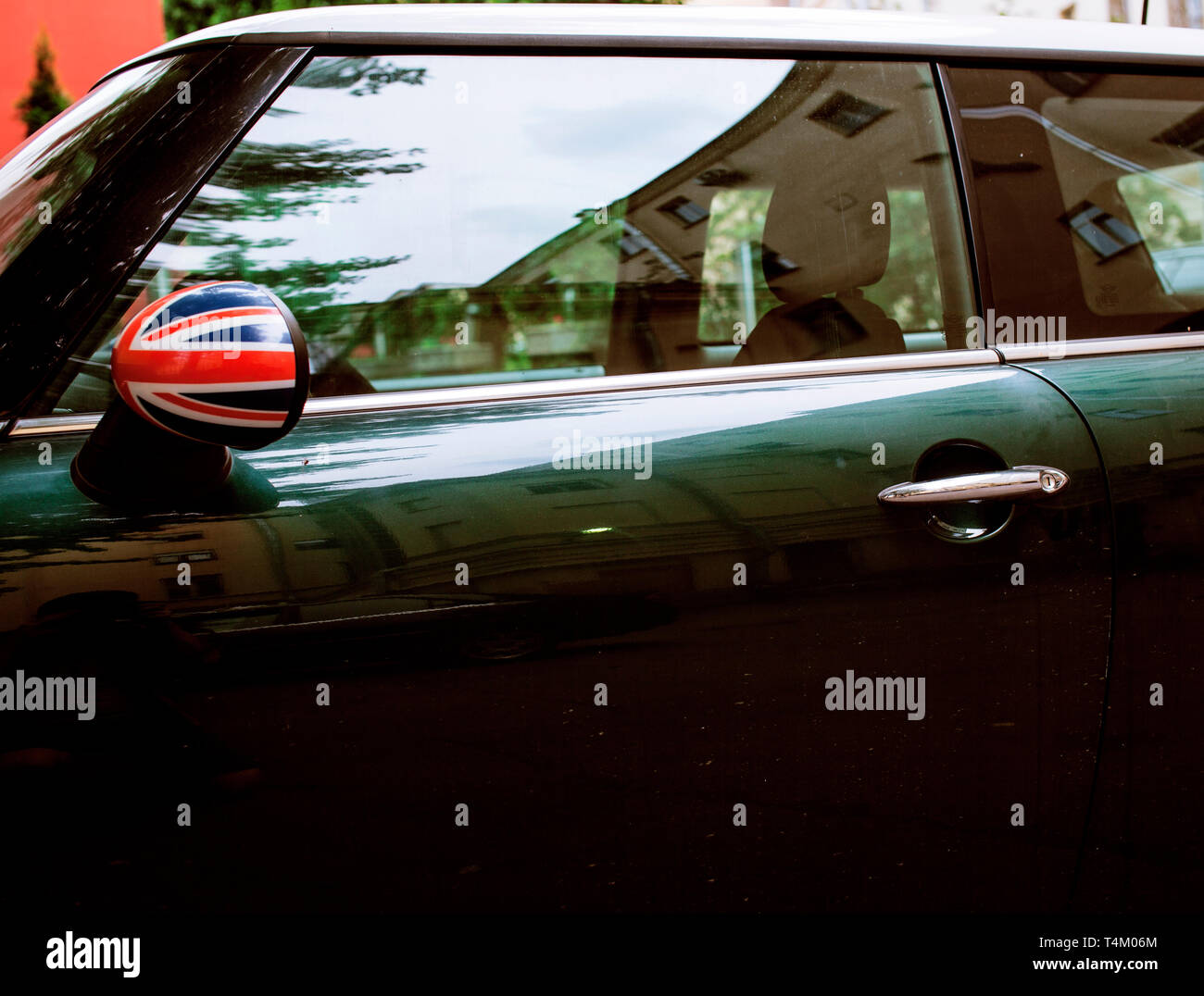 vintage car detail, concept of British Patriotism shown as flag on ...