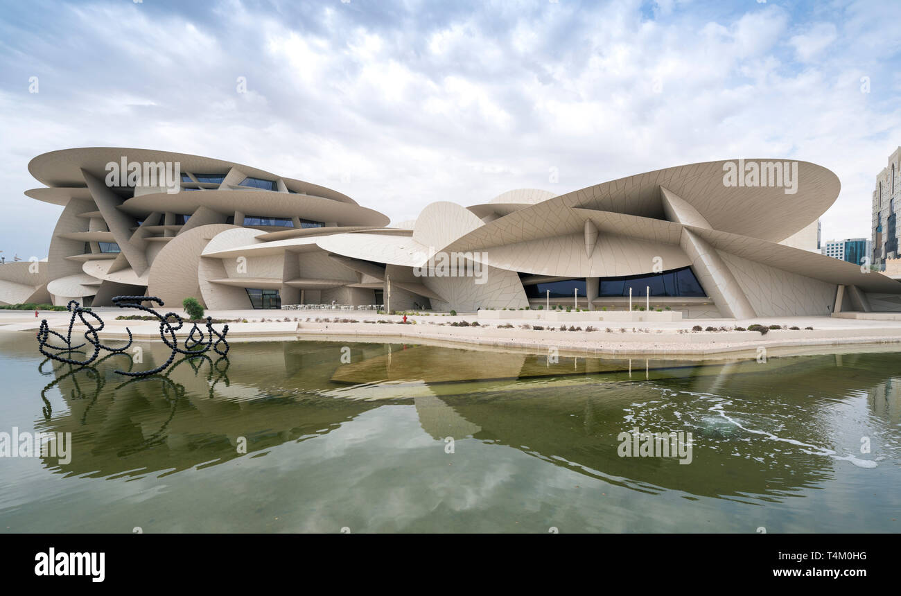View of new National Museum of Qatar in Doha , Qatar. Architect Jean ...