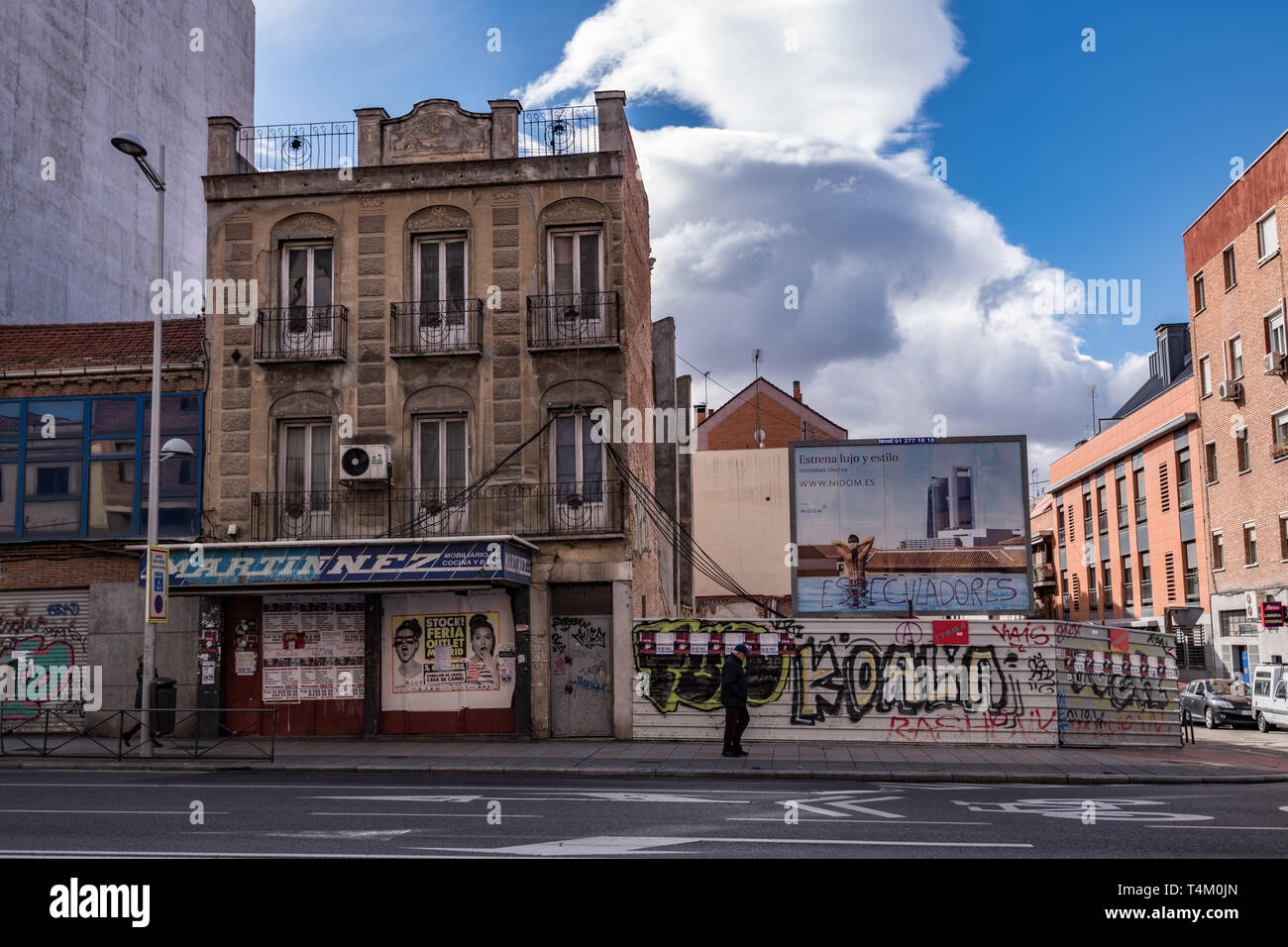 Old man walking through derelict inner city hi-res stock photography ...