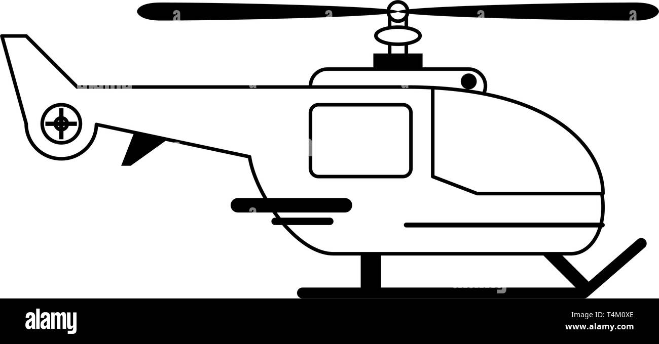 Helicopter aircraft vehicle symbol black and white Stock Vector Image ...