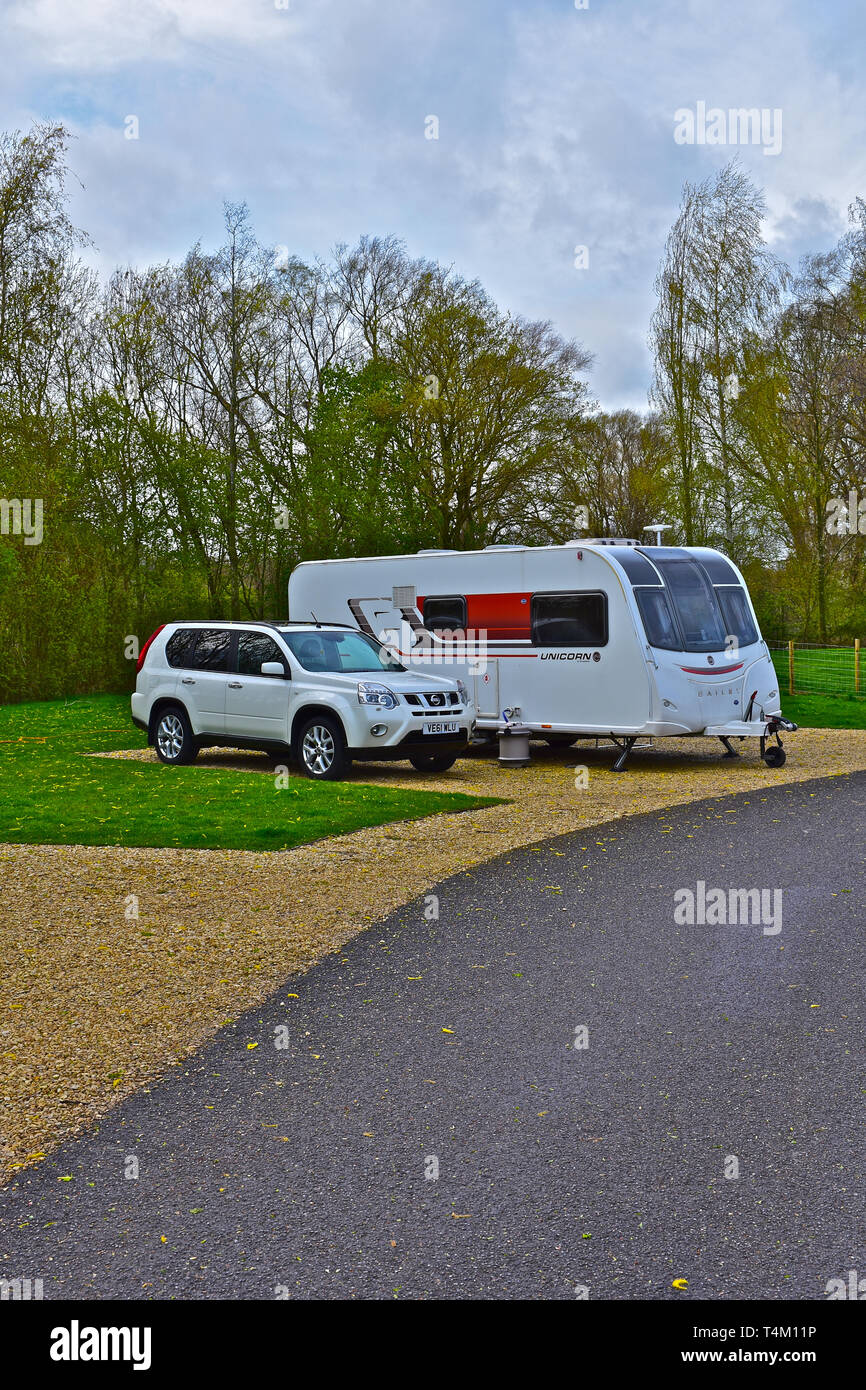 The Broadway Caravan & Motorhome Club site. General view of modern car ...