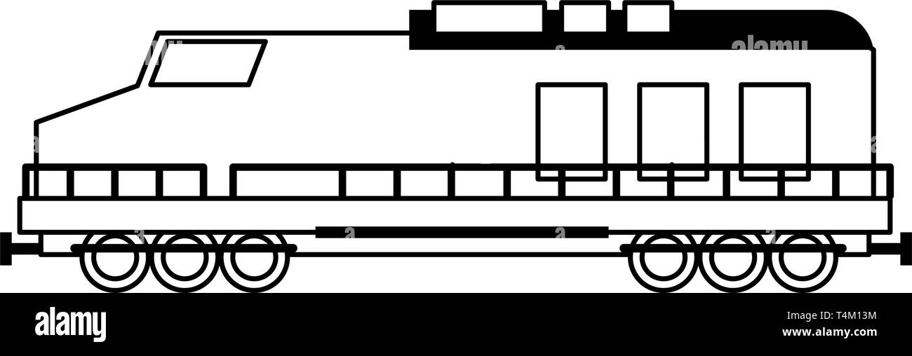 Train vehicle isolated black and white Stock Vector Image & Art - Alamy