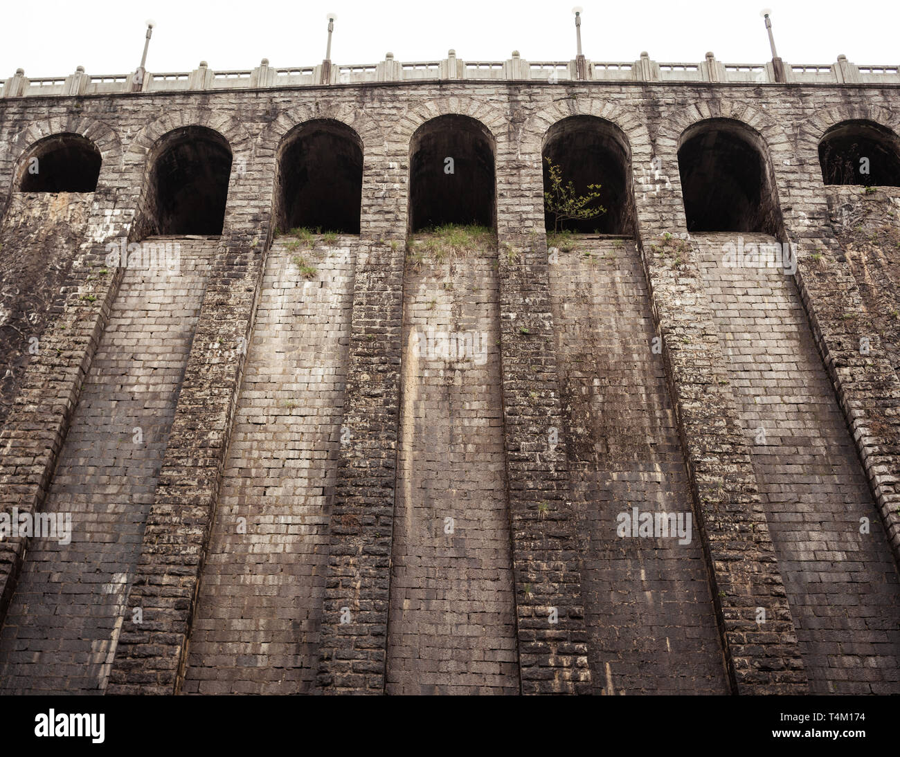 Bottom view of an old brick dam in Lushan mountains Jiangxi China Stock ...