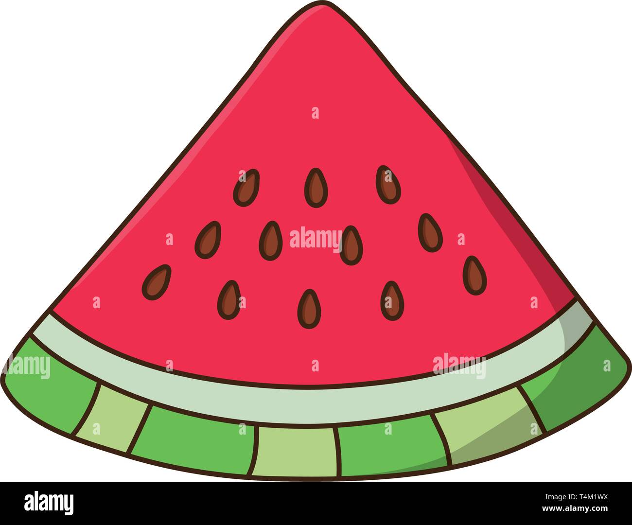 delicious tasty food fruit watermelon cartoon vector illustration ...