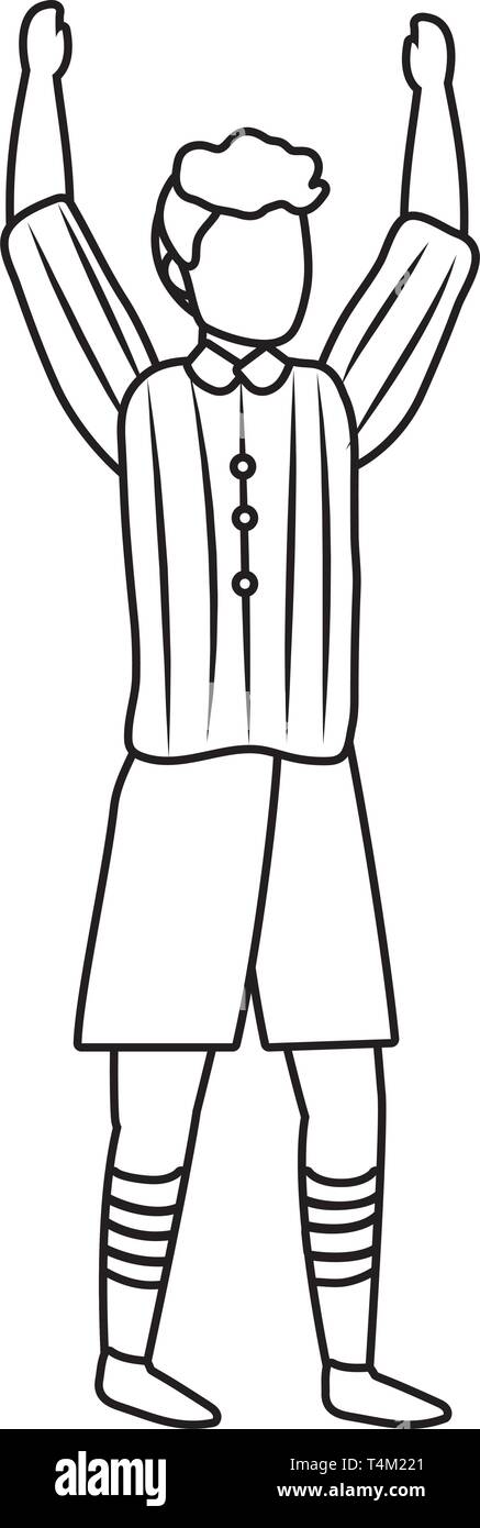 human man body raised hands cartoon vector illustration graphic design ...
