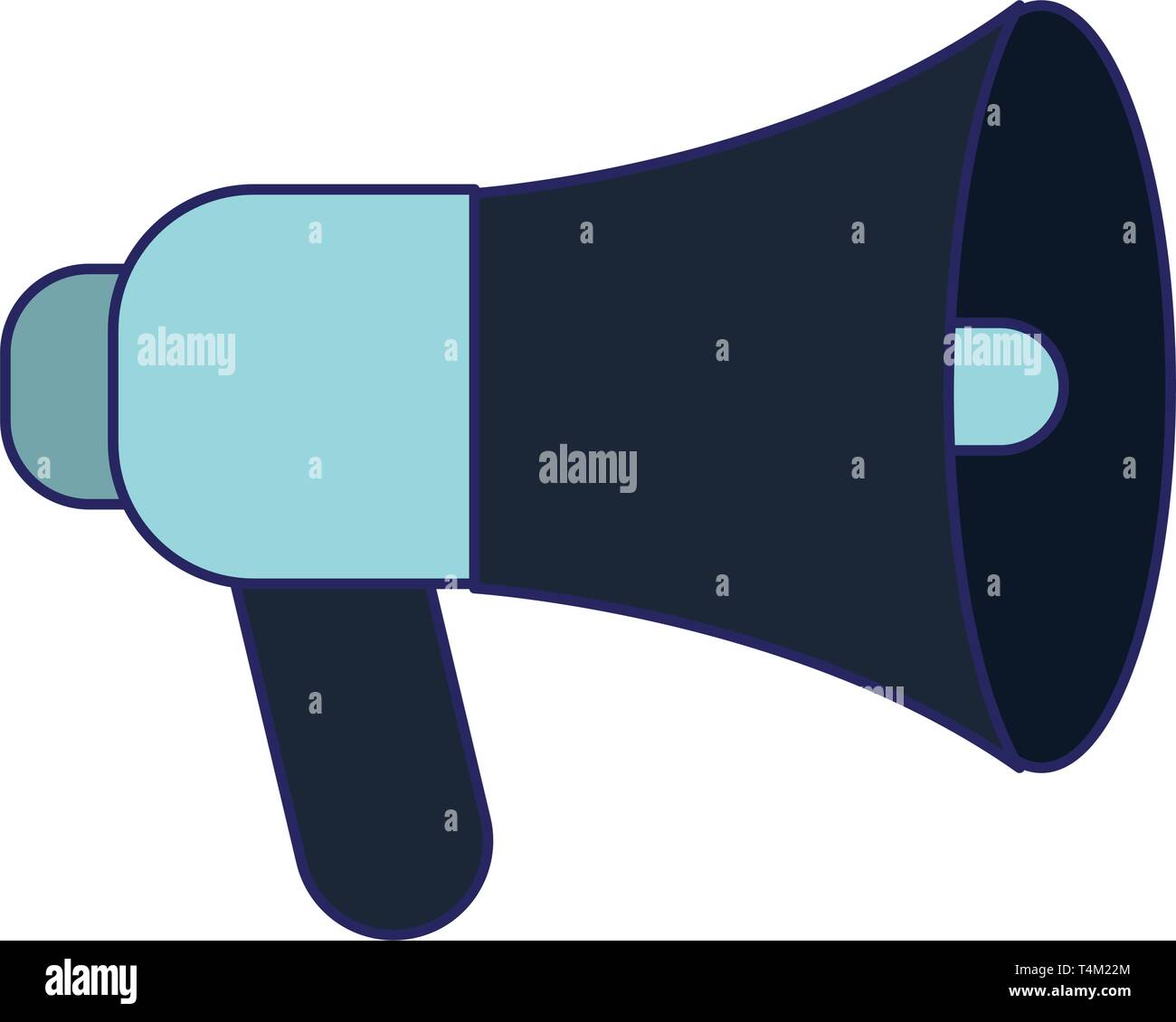 Bullhorn advertising symbol isolated blue lines Stock Vector Image ...