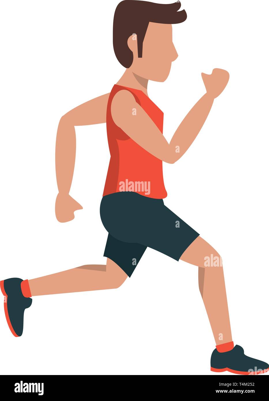 fitness man running sideview Stock Vector Image & Art - Alamy
