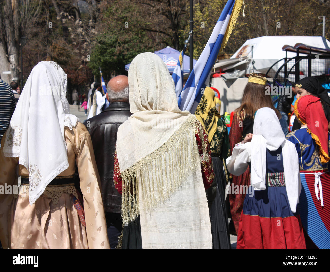 Dancers in traditional dress at the Greek National Day (25th March ...