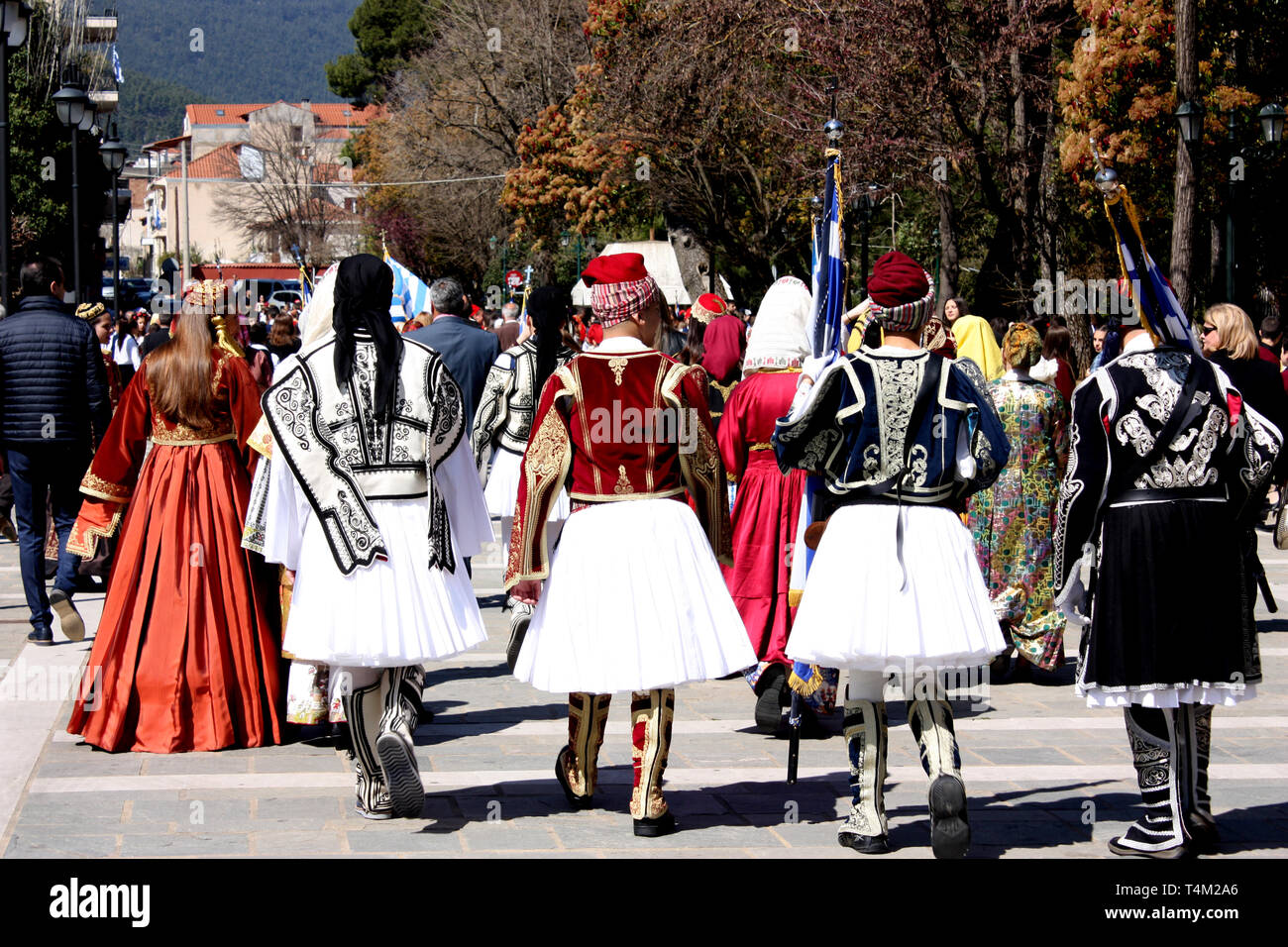 Dancers in traditional dress at the Greek National Day (25th March ...