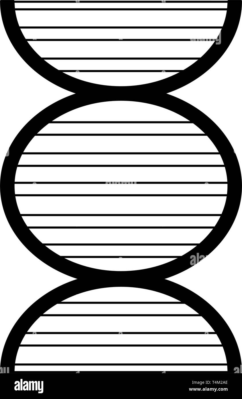 DNA human genetic symbol isolated in black and white Stock Vector Image ...