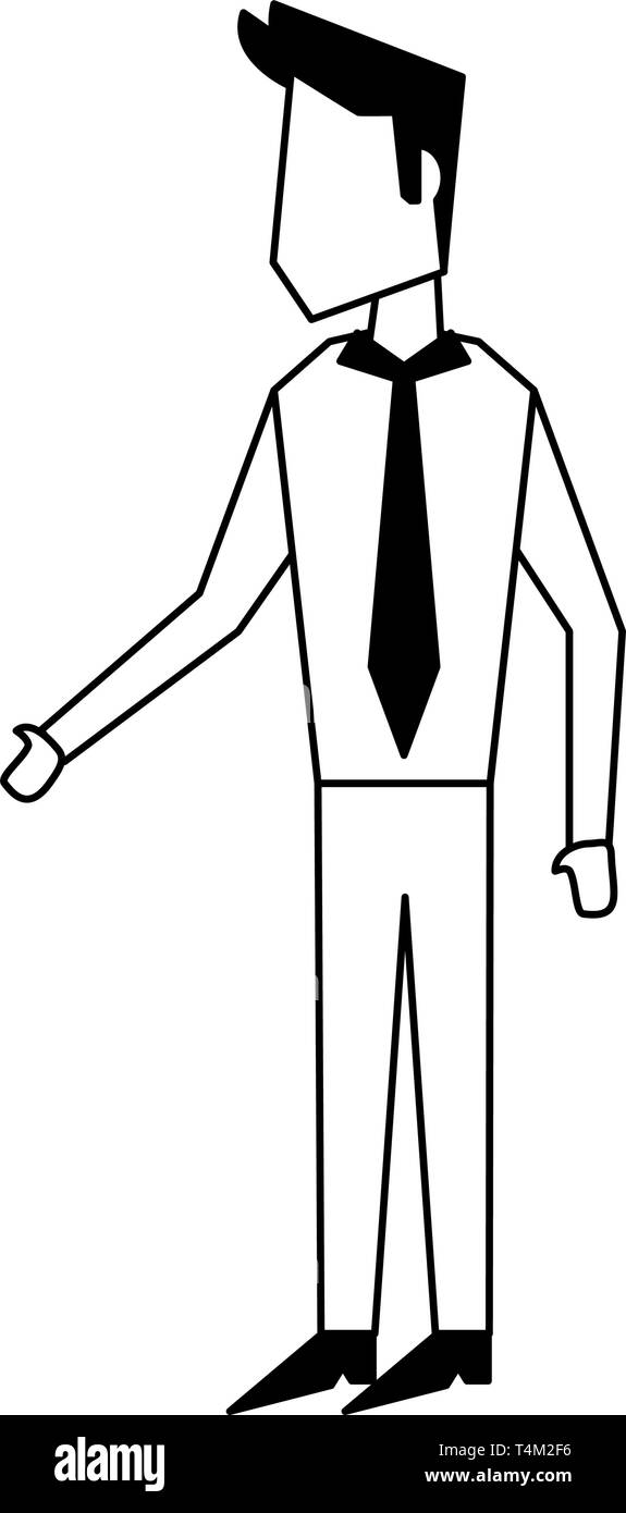 Executive businessman avatar in black and white Stock Vector Image ...