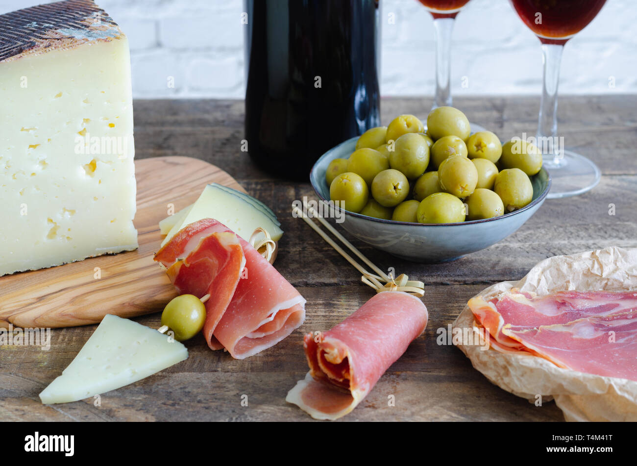 Appetizers typical of Spain. Food and drink. Close view Stock Photo - Alamy