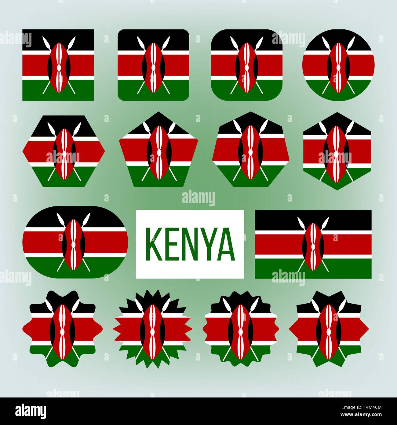 Kenya Various Shapes Vector National Flags Set Stock Vector Image & Art ...