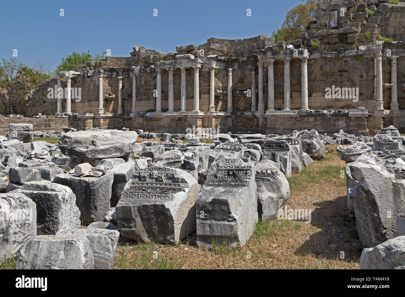 Monumental Fountain (Nymphaeum), Side, Province Antalya, Turkey Stock ...