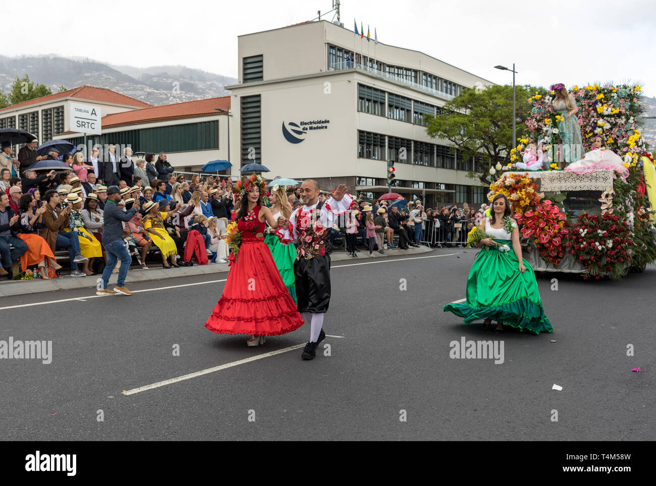 Funchal; Madeira; Portugal - April 22; 2018: A group of people in ...