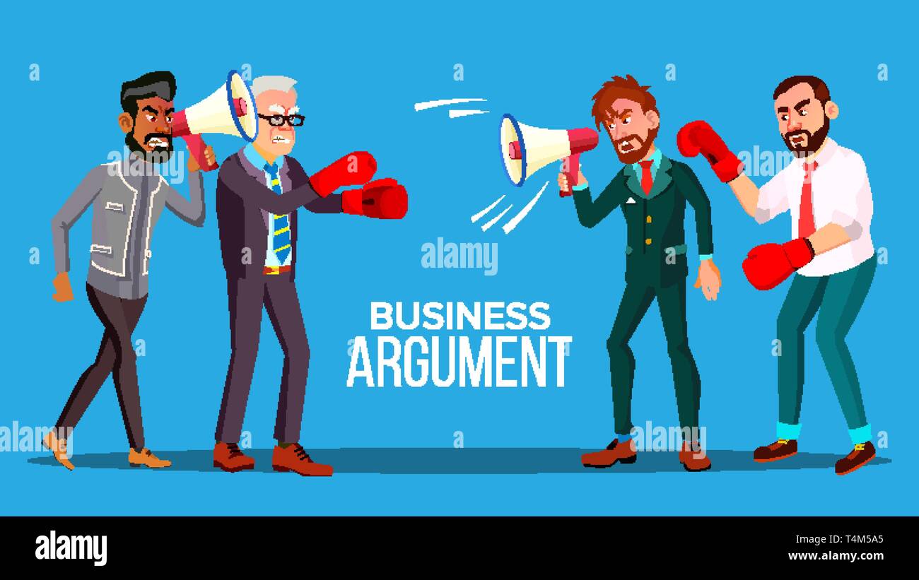 Business Argument Web Banner Cartoon Vector Template Stock Vector Image ...