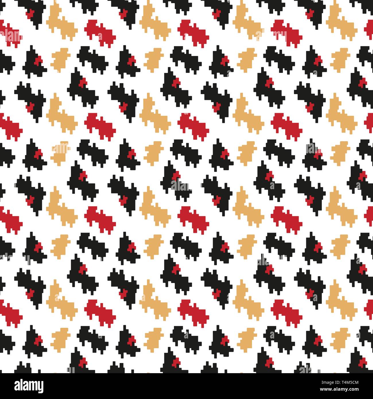 Seamless black, red and white pattern with protruding teeth. Vector ...